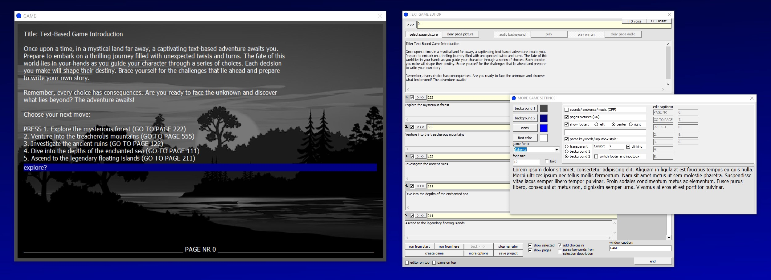 TextGameCreation (Text Based Game Editor) v6.5 | itch.io Summer Sale by ...