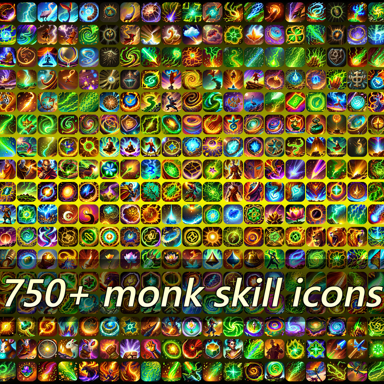 750+ monk skill icons by CaptainCatSparrow