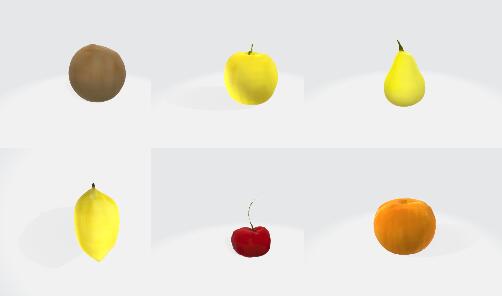 6 basic Low poly fruit 3d models by xunzhaogangwan
