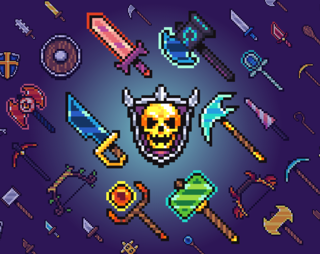 New weapons & tools! - 50 medival weapons & tools - 32x32px by Virusystem