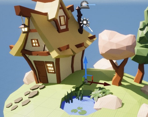 Low poly fantasy cottage for Unreal Engine by Gojuro