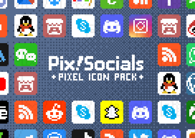 Pix!Socials - Pixelart Social Icon Set - by Rinyuu