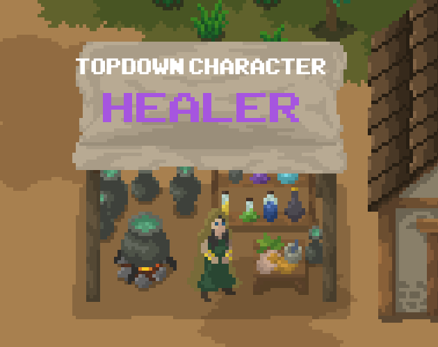 Healer - Top Down Pixel Art Character Assets by sanctumpixel