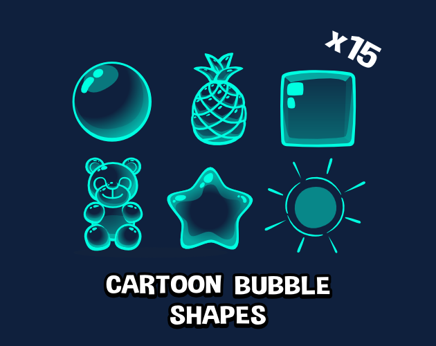 2D Cartoon bubble shapes by Robert Brooks - gamedeveloperstudio.com