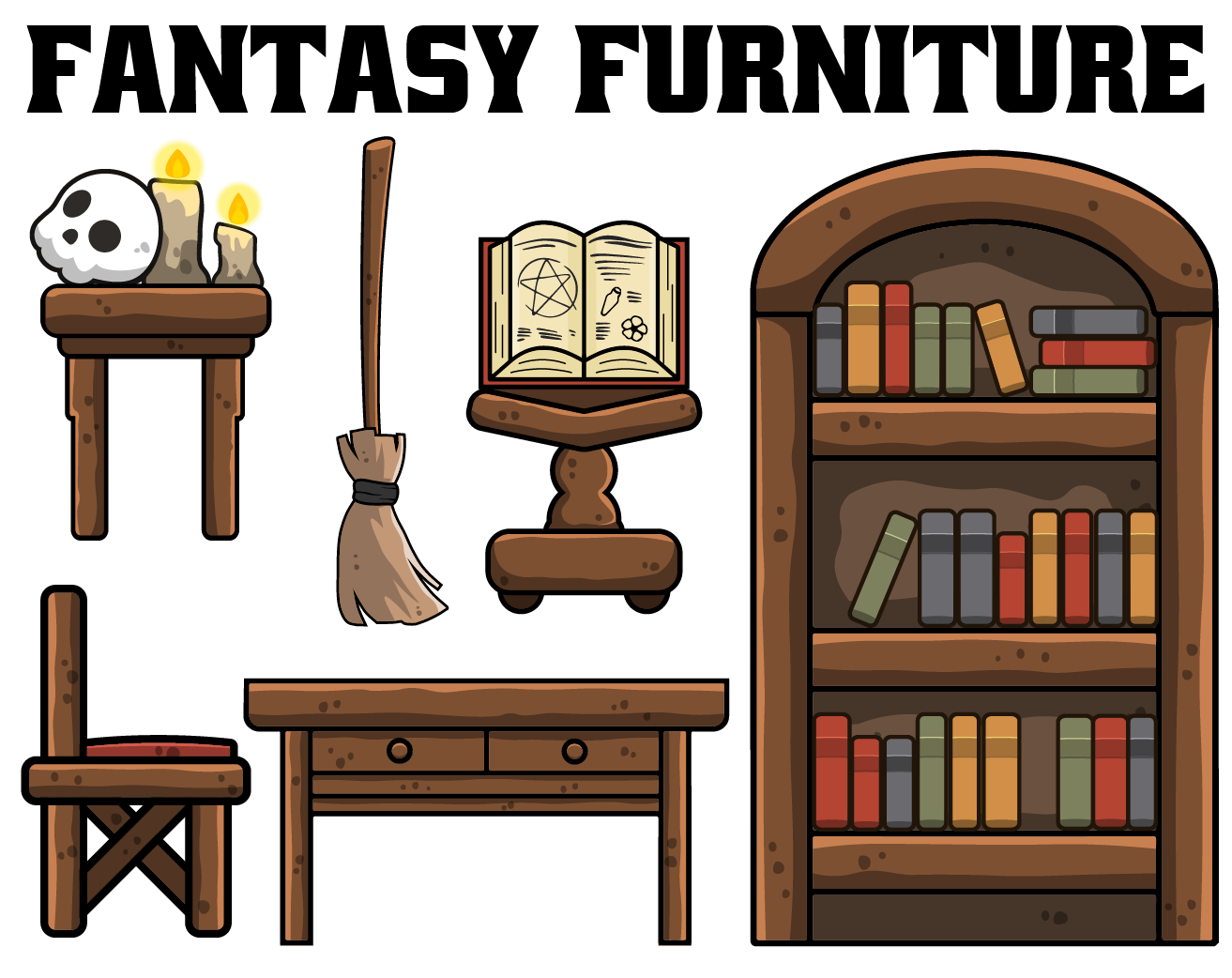 Medieval Fantasy House Furniture 2d Game Art by Sunburst RPG