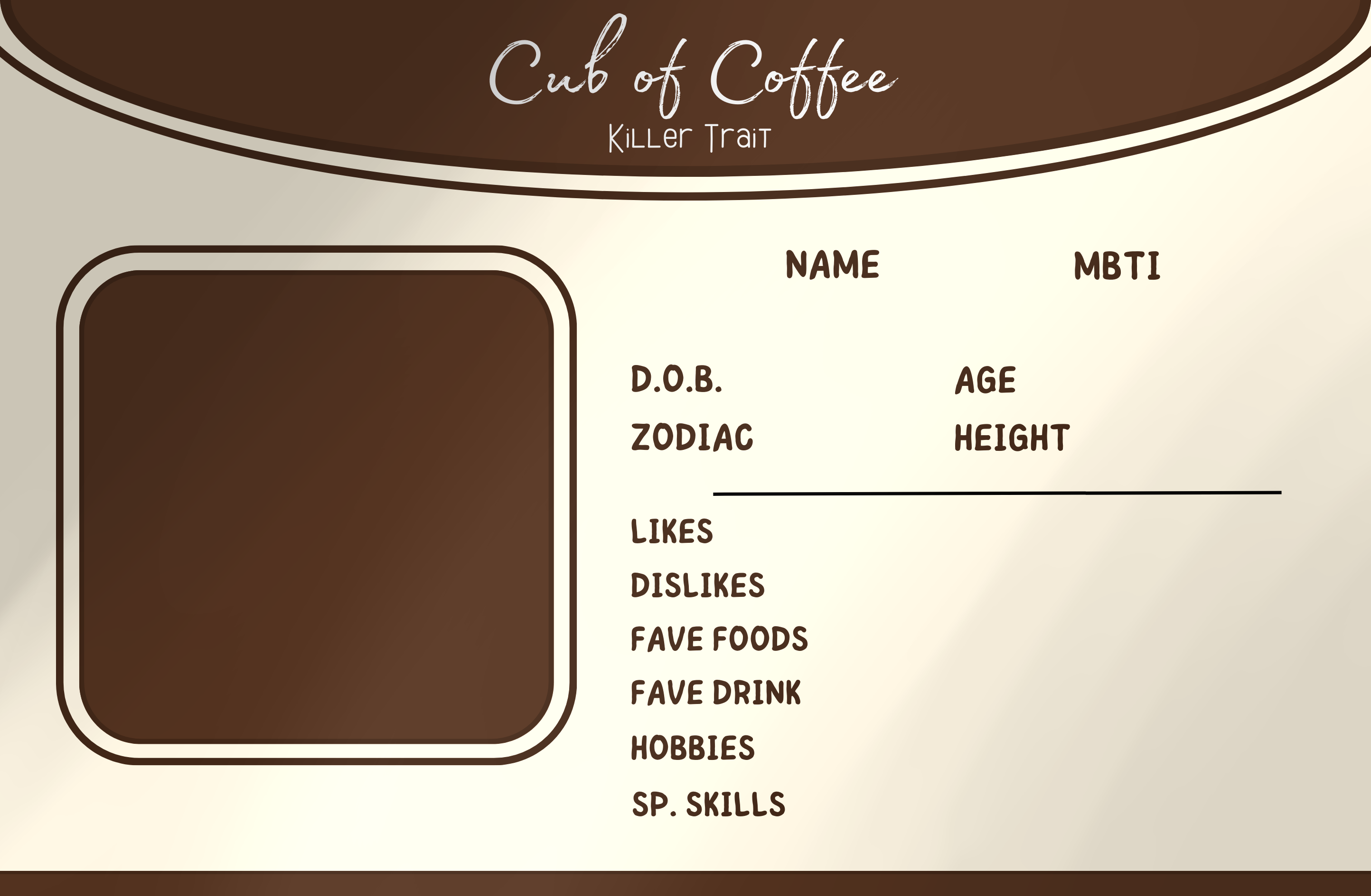 Oz's Character ID card (Character Lore) - Killer Trait by prikarin