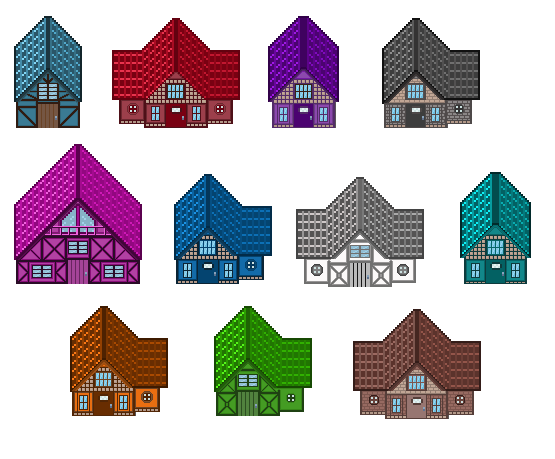 House set 3 Pixel art 2D by NinaPixelArt