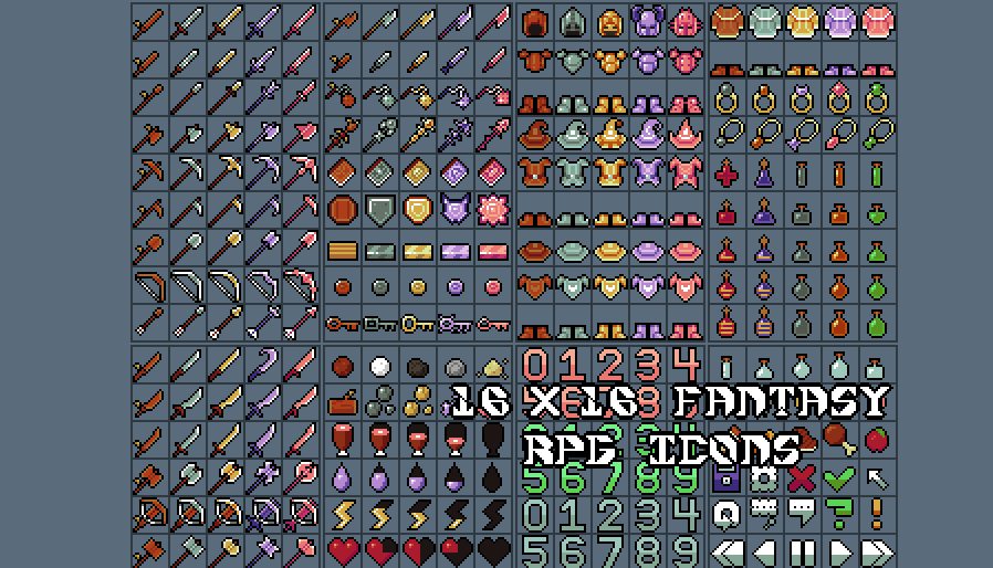 16 x16 Fantasy Asset Pack (300+ Sprites!) by Crumpaloo