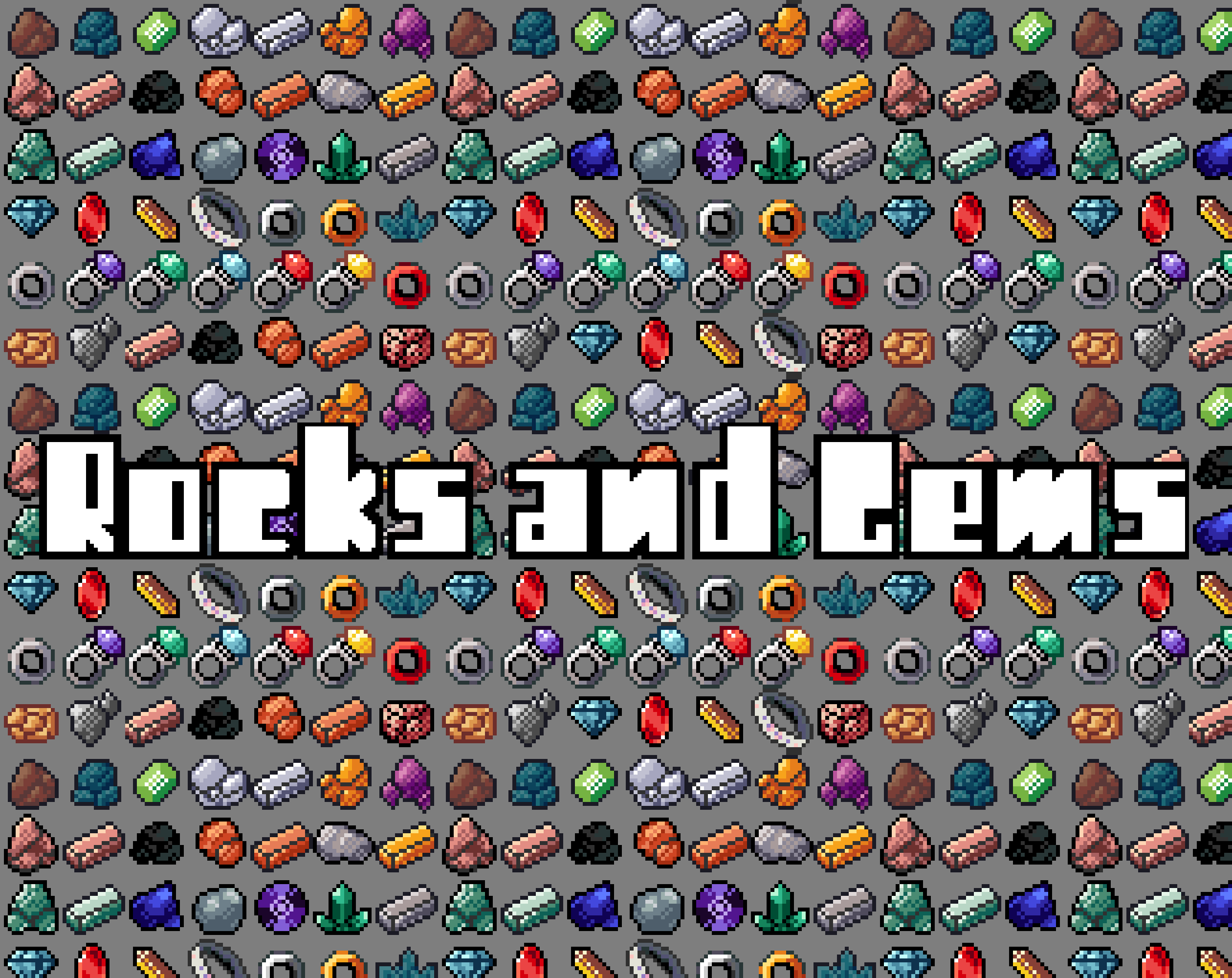Pixel Rocks and Gems Asset by Alifdoll