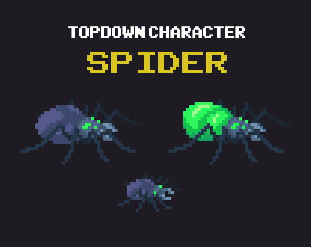 Spiders - Top Down Pixel Art Characters by sanctumpixel