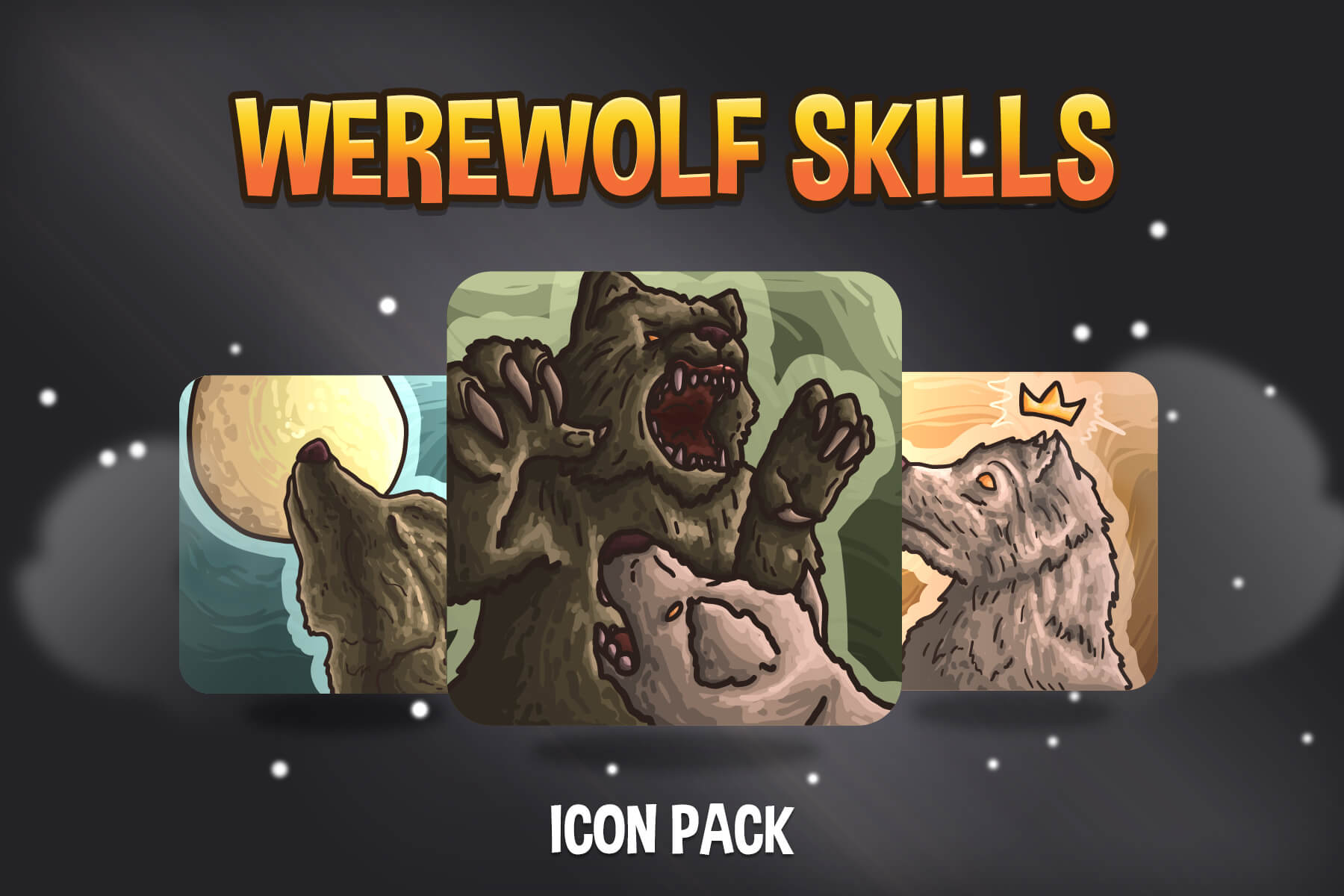 Werewolf Skills Pack by Free Game Assets (GUI, Sprite, Tilesets)
