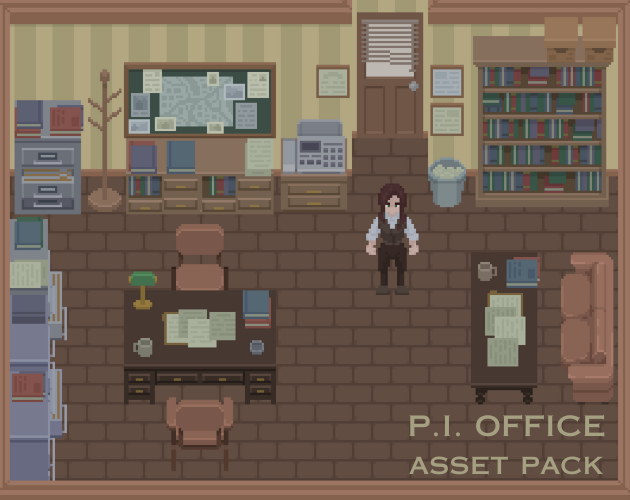 Private Investigator Office Asset Pack by kypixel