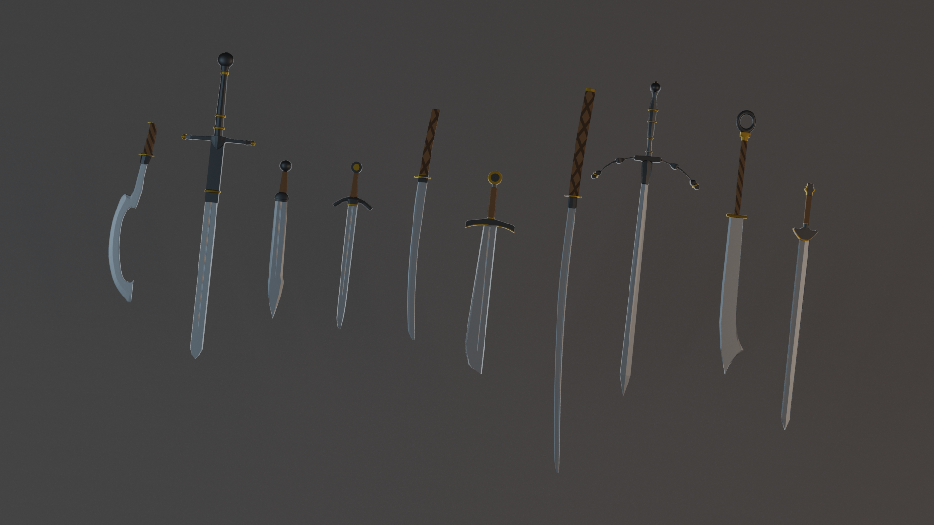 Low-Poly 3D Swords Pack by bluebrickstudios