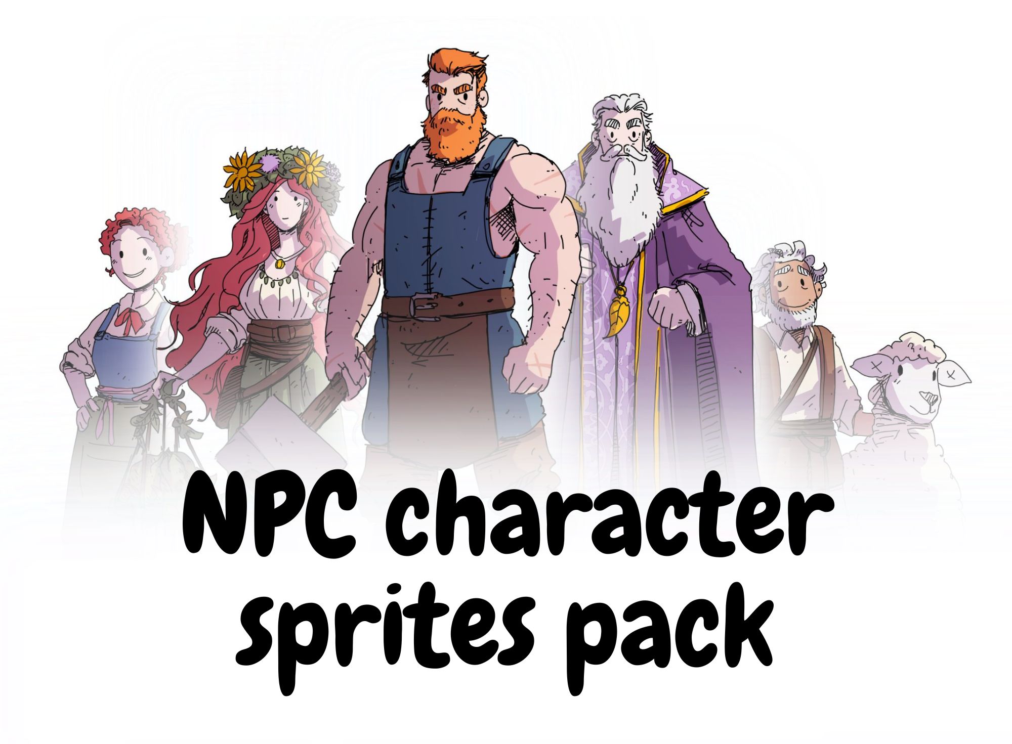 Completed with 20 characters total - Human Village NPC sprites pack by ...