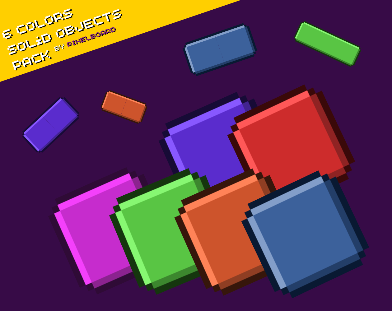 6 Colors Solid Objects Pack by PixelBoard