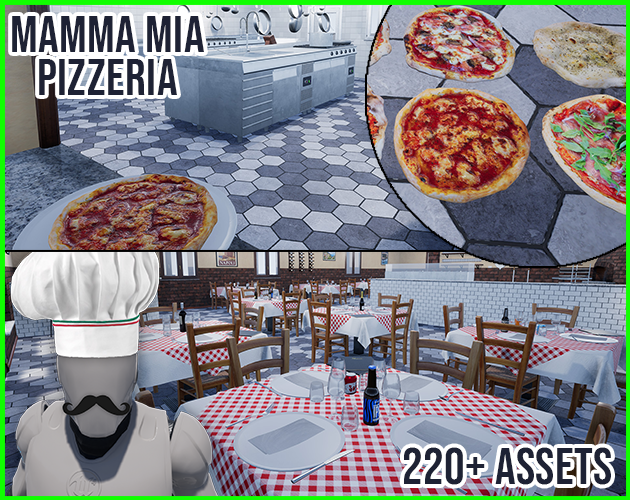 [UE4/5] Modular Restaurant - Mamma Mia Pizzeria by 3DC_DanieleCalvi
