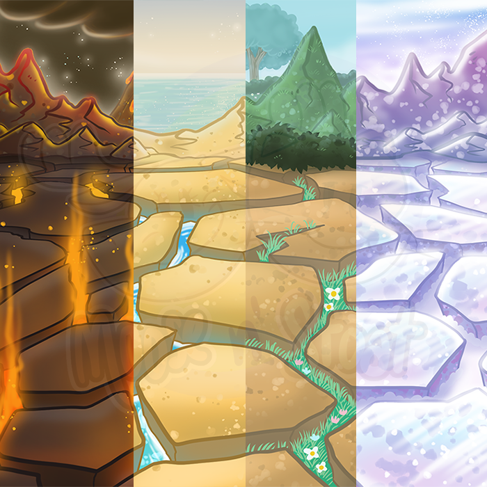 RPG Elemental Backgrounds by Moose n' Stoat
