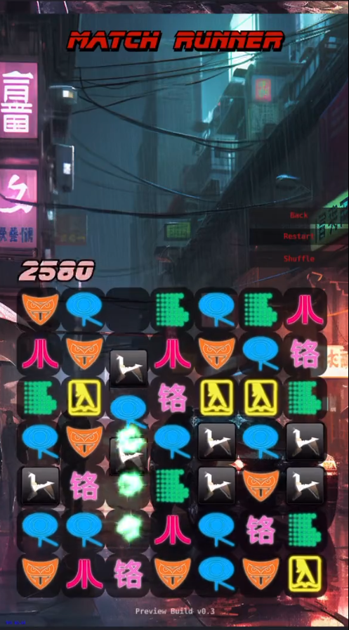 Match Runner - Cyberpunk themed match 3 game by deckarep