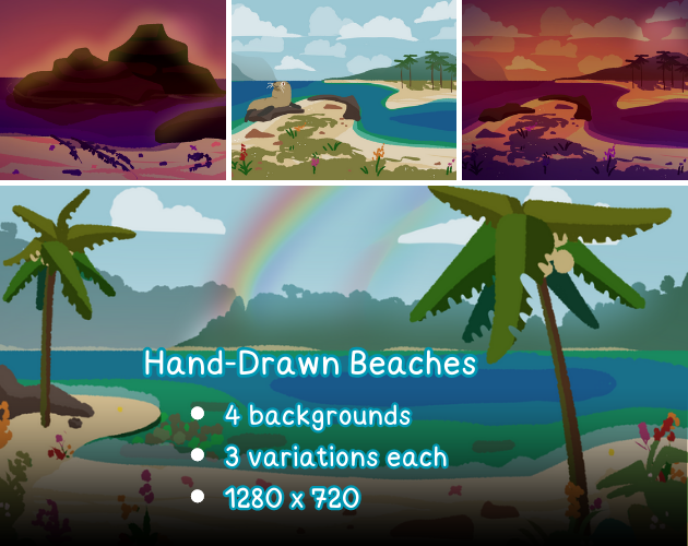 Hand-Drawn Beach Backgrounds by Lane