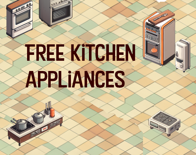 Isometric Kitchen Appliances Tileset (free) by fairlight1337