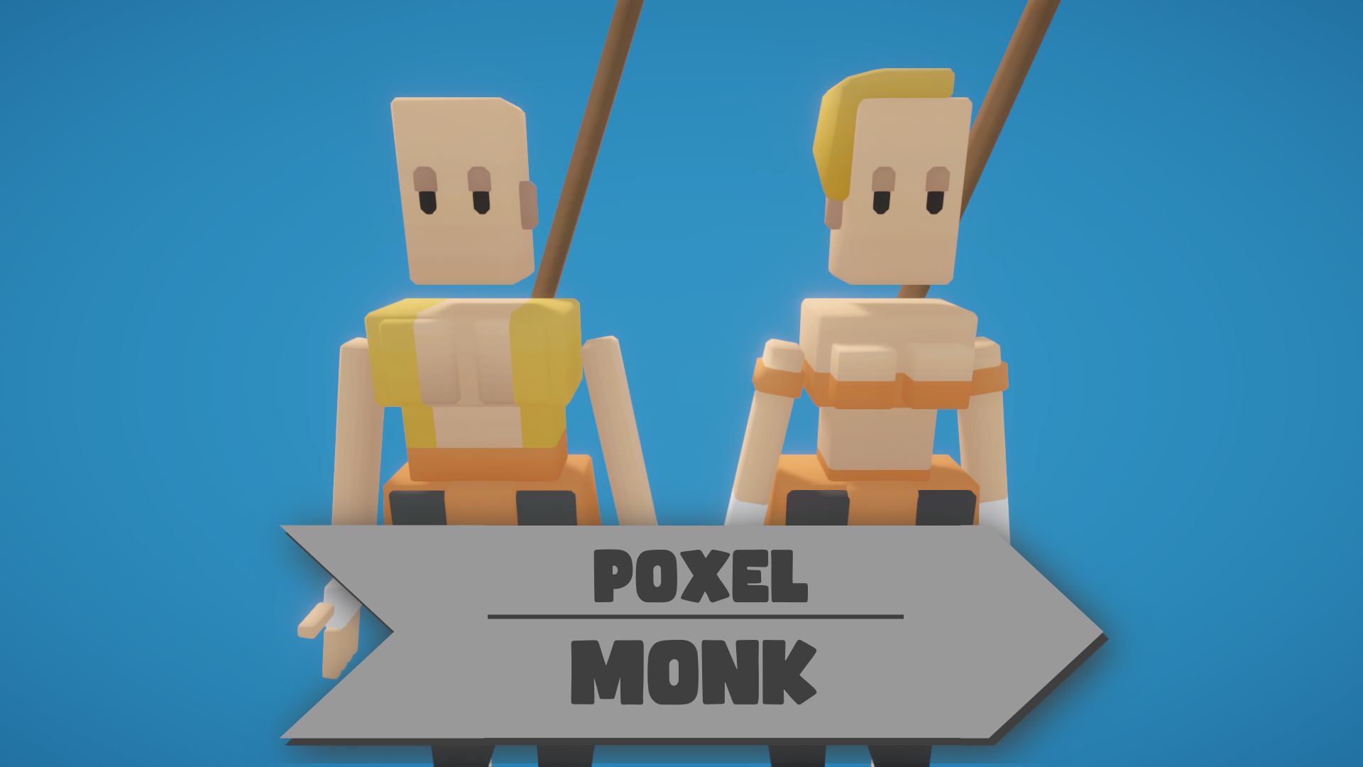 Poxel - Monk Characters - Rigged by Silver Delivery