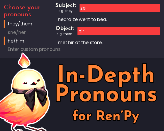 In-Depth Pronouns for Ren'Py by Feniks
