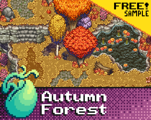 Free Pixel Art Tileset - Autumn Forest by Seliel the Shaper