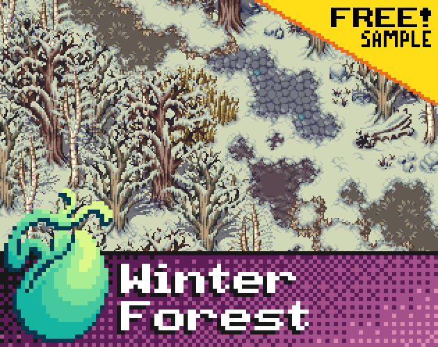 Free Pixel Art Tileset - Winter Forest by Seliel the Shaper