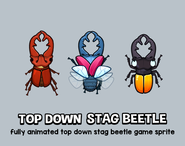 Top down stag beetle by Robert Brooks - gamedeveloperstudio.com