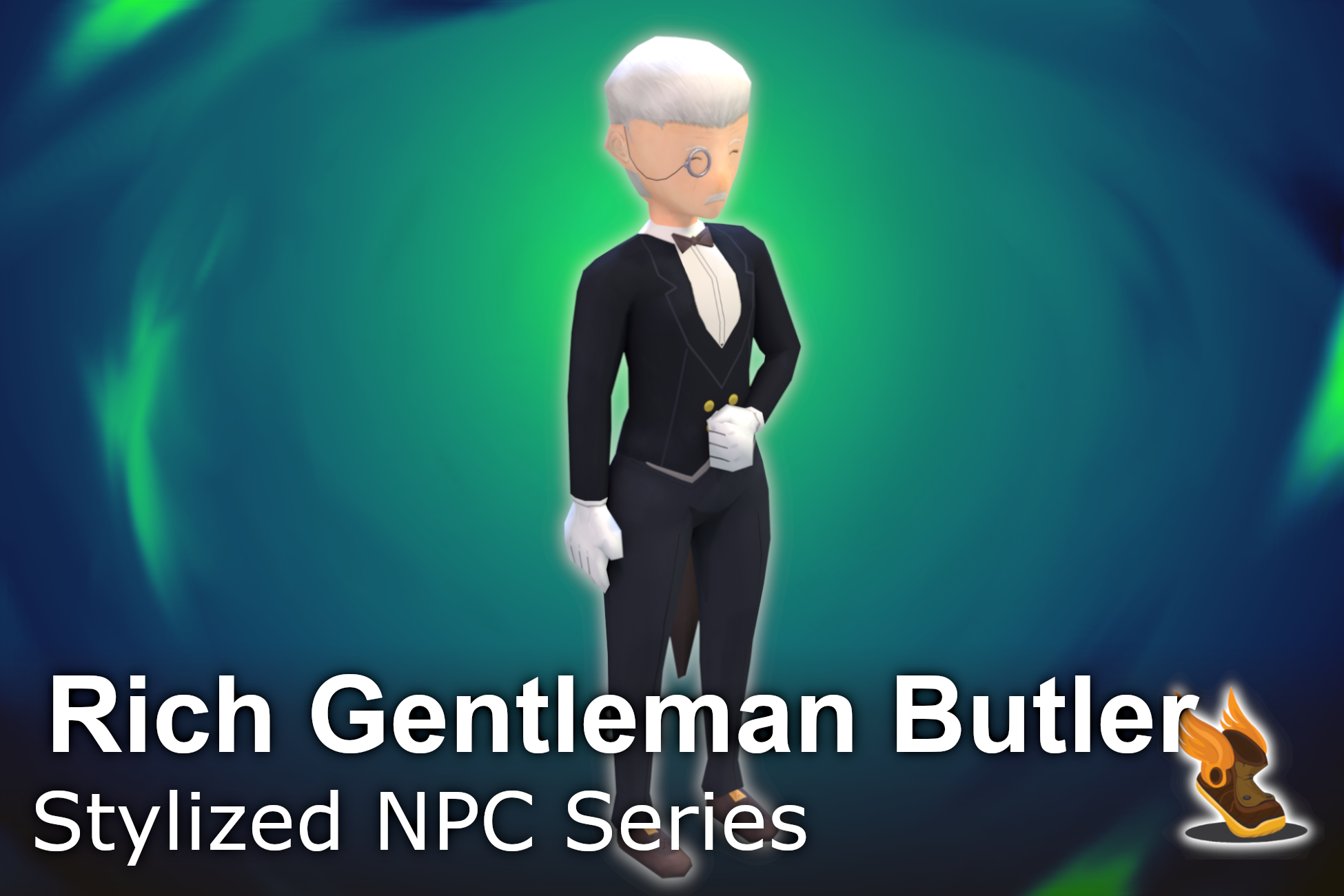 Stylized NPC - Rich Gentleman Butler by WingedBootsStudio