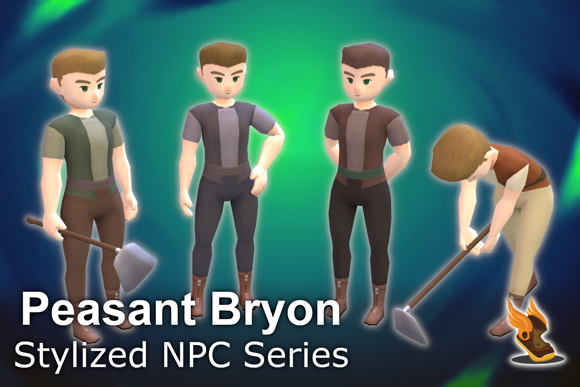 Stylized NPC - Peasant Bryon by WingedBootsStudio