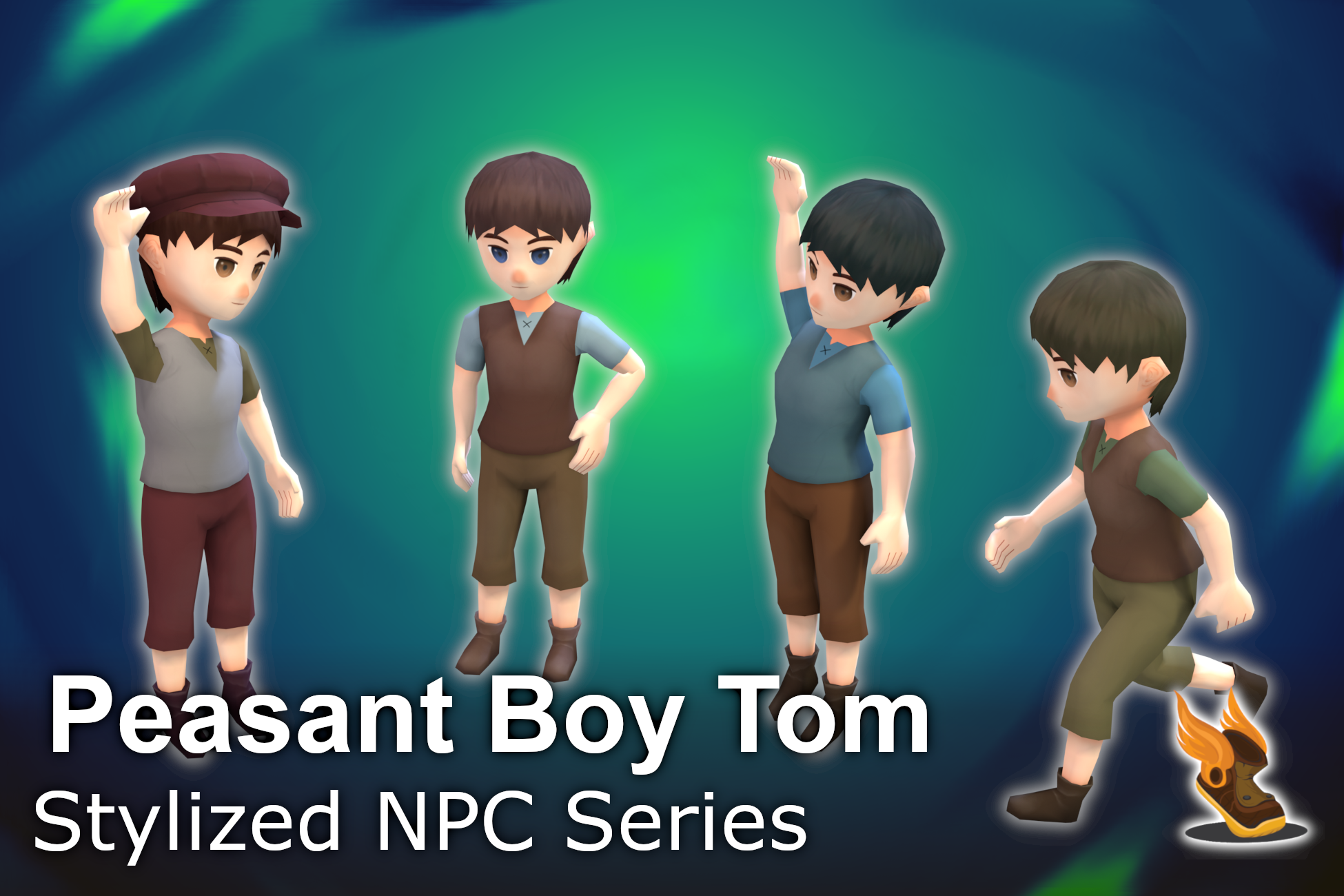 Stylized NPC - Peasant Boy Tom by WingedBootsStudio