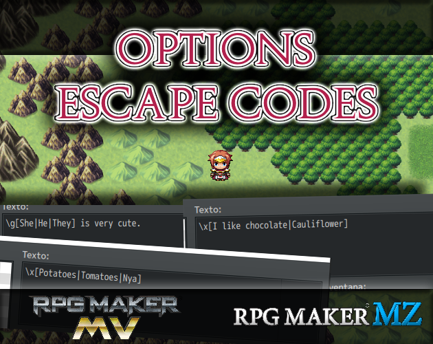 Options Escape Codes - Rpg Maker MZ/MV plugin by Lheku Qhukyaru