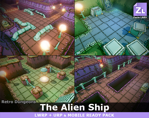 Lowpoly modular dungeon : The Alien Ship Sci-fi by ZerinLABS