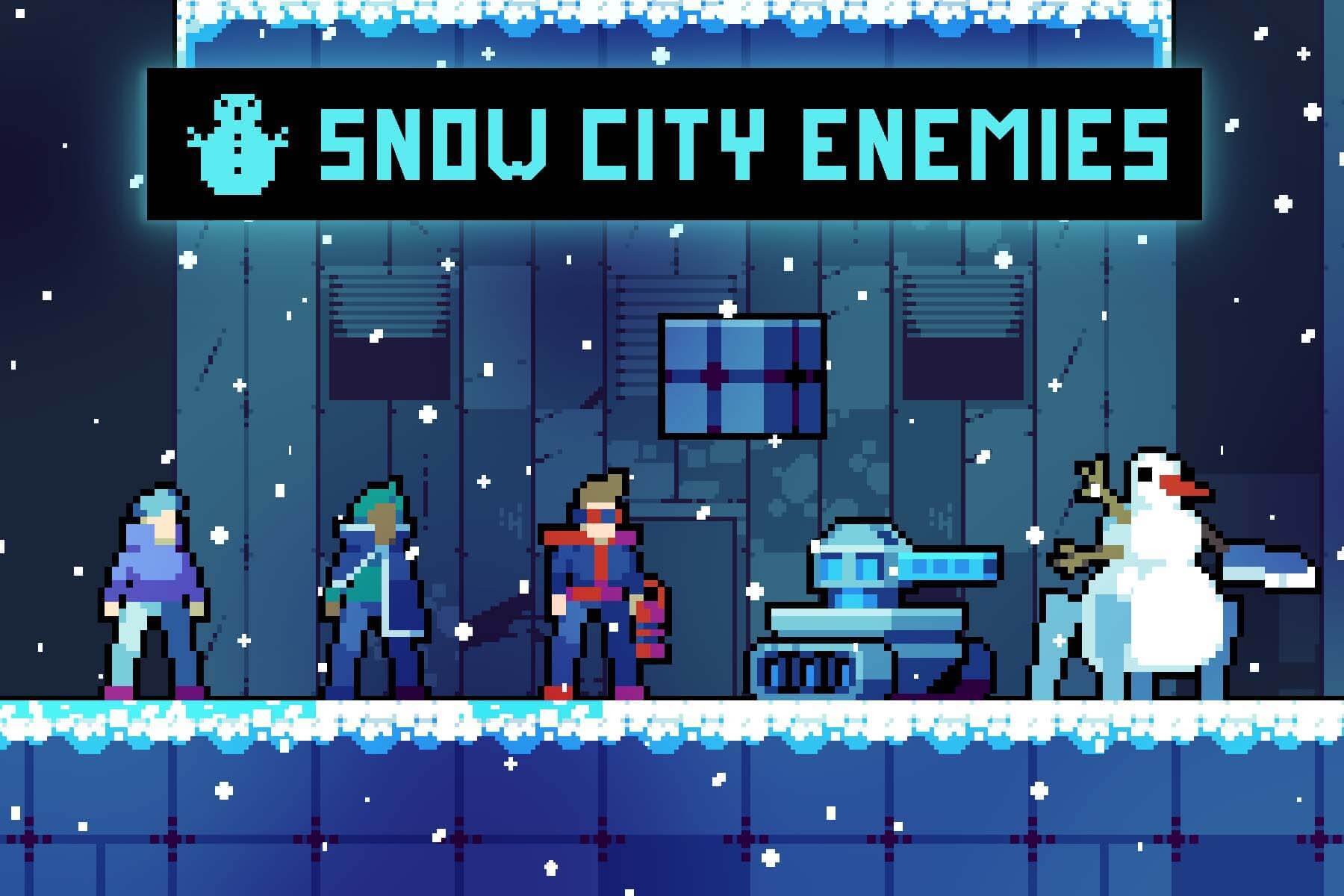 Snow City Enemies Pixel Art by Free Game Assets (GUI, Sprite, Tilesets)