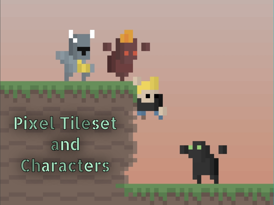 Pixel Art Characters and Tileset by SynKrown Games