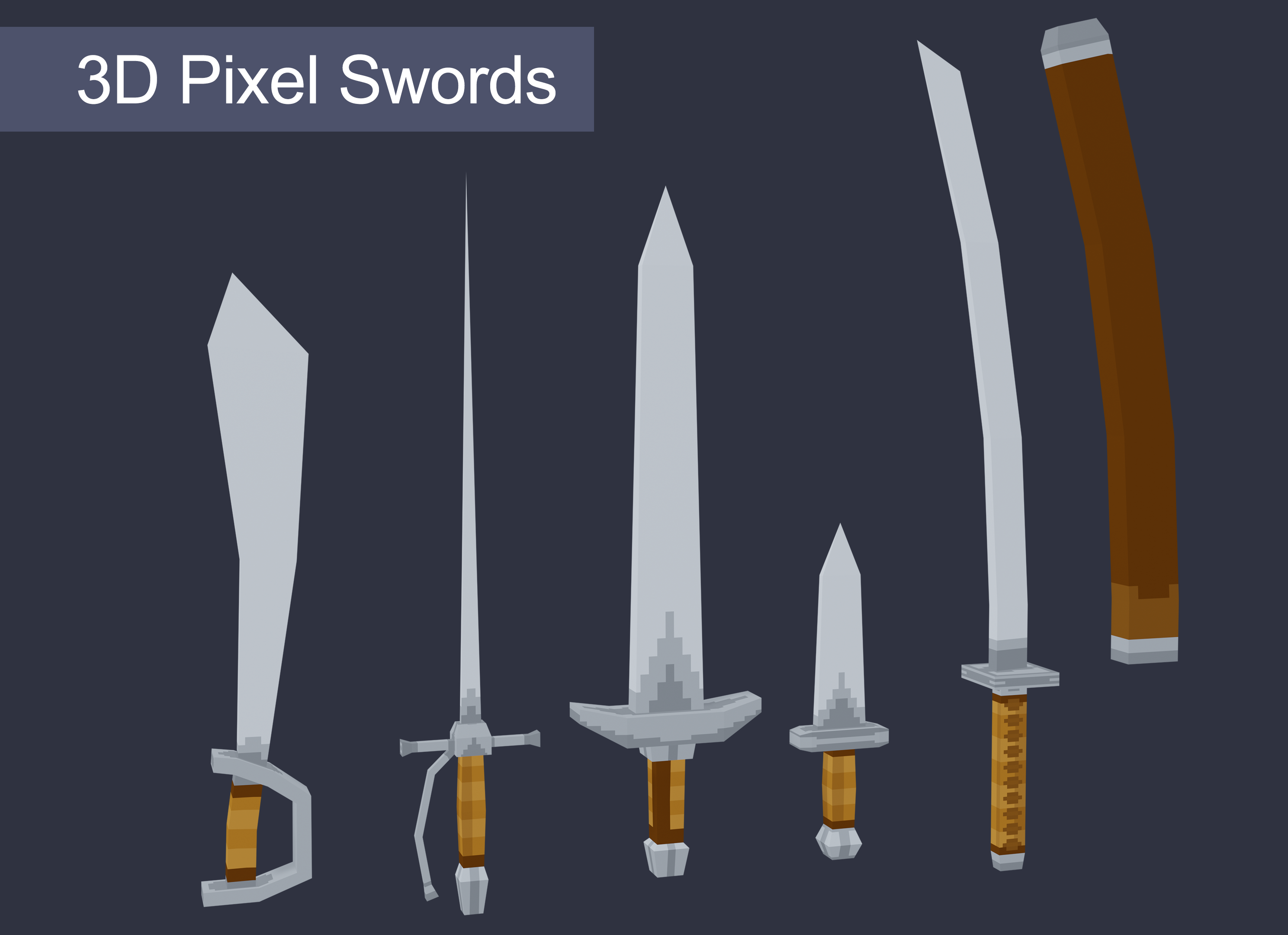 3D Pixel Swords by AdamLangton
