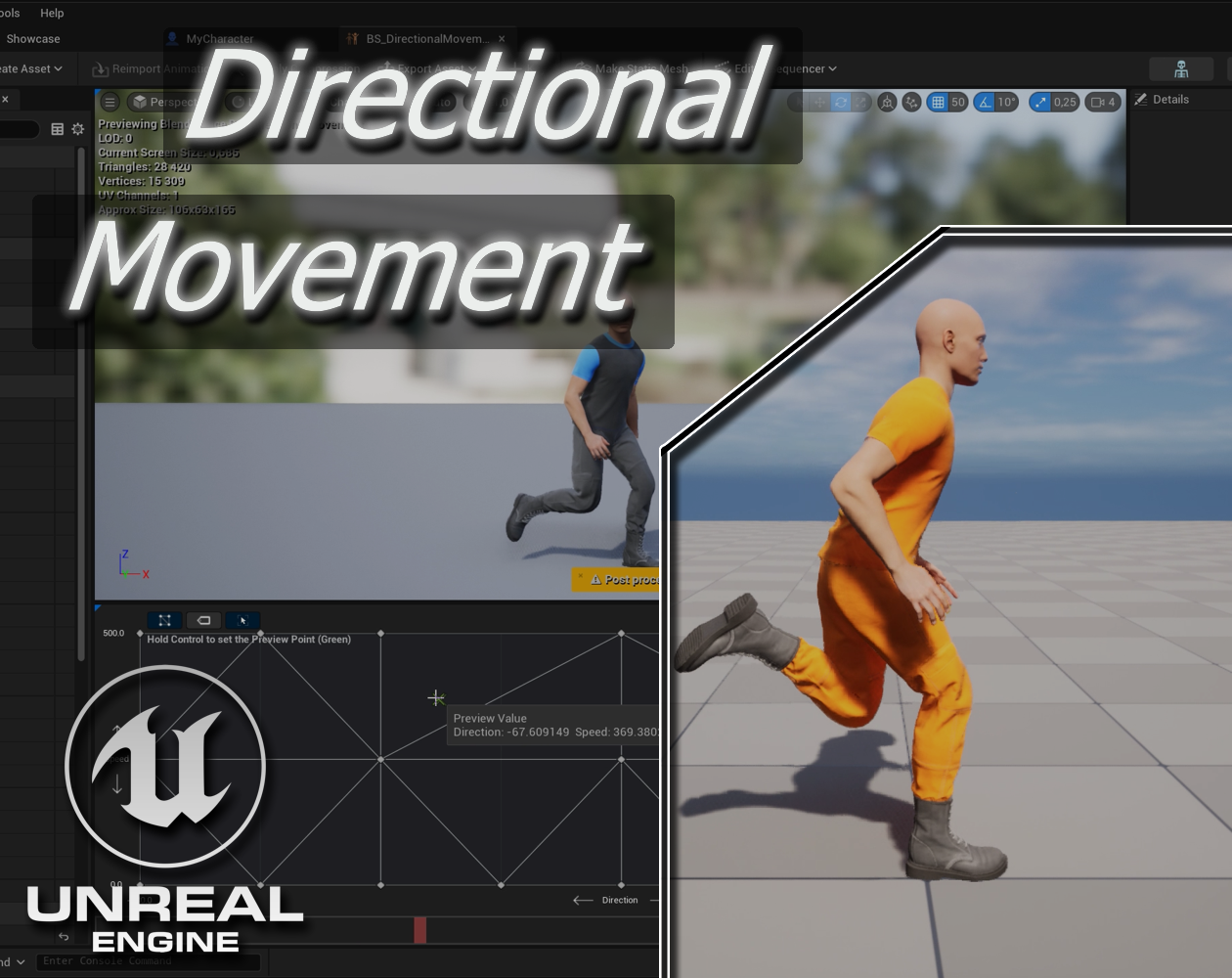 [Free] Directional Movement (MetaHuman) [UE5] [Mixamo] by Visq