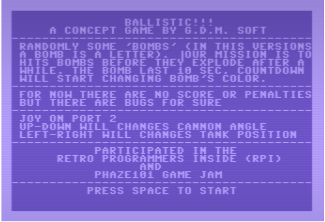 Ballistic! - Commodore64 by Retro Programmers Inside for Retro Tank Game Jam - itch.io