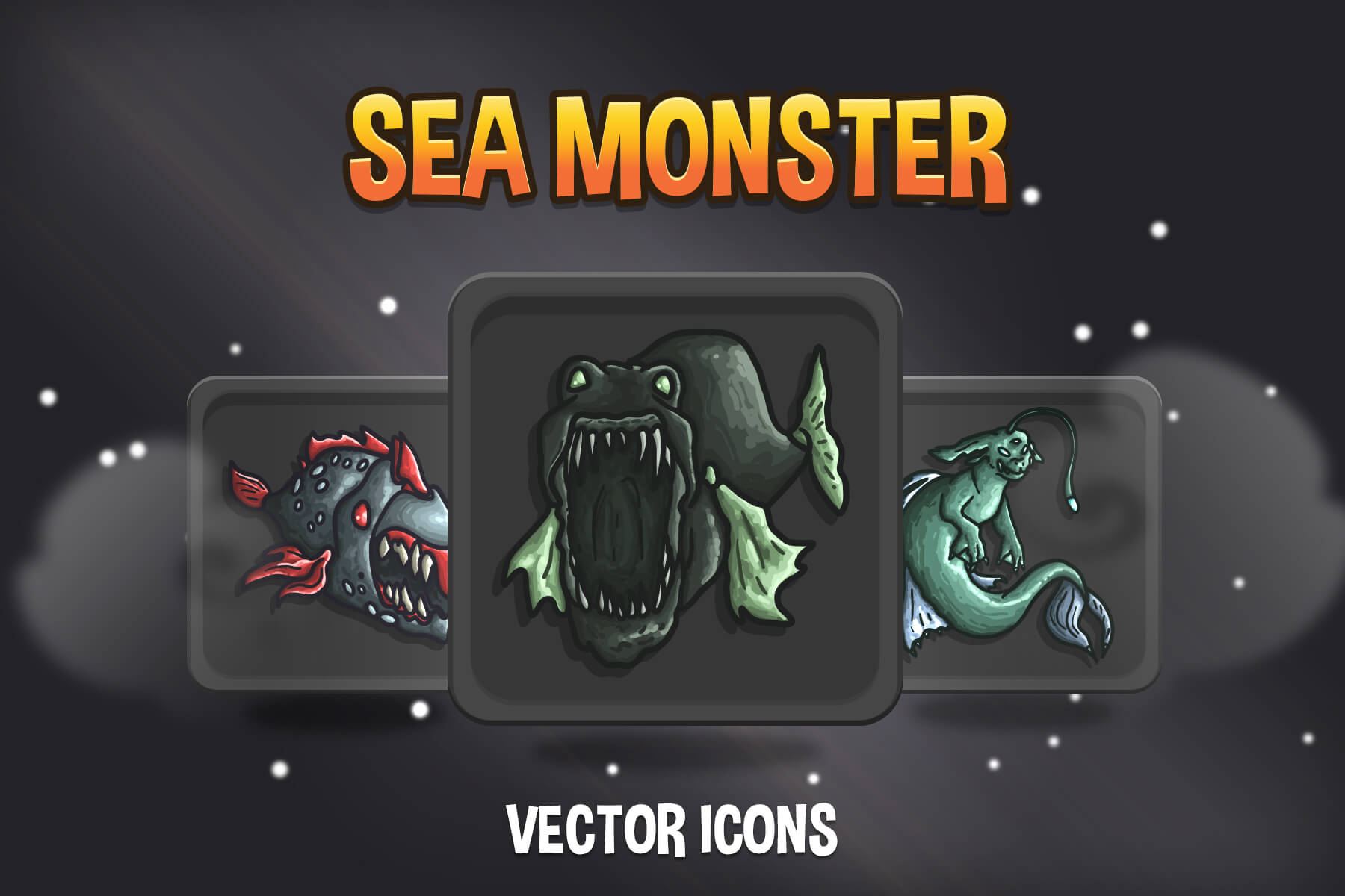Sea Monster RPG Icons by Free Game Assets (GUI, Sprite, Tilesets)