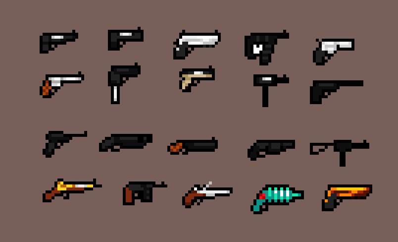 2D guns set: Pistol by SevenWave7