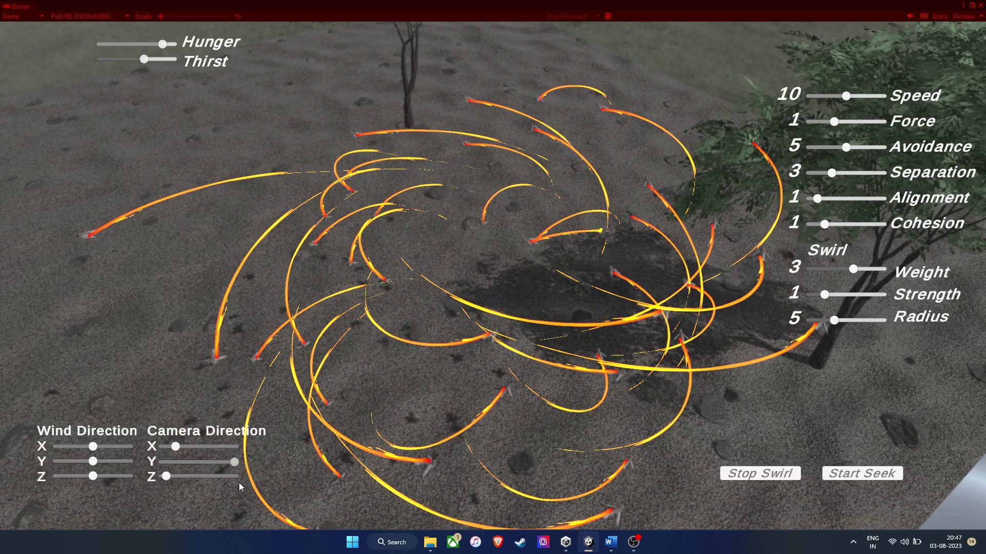 SkyVibe: Bird Flocking Simulation by YedaBhagwandas