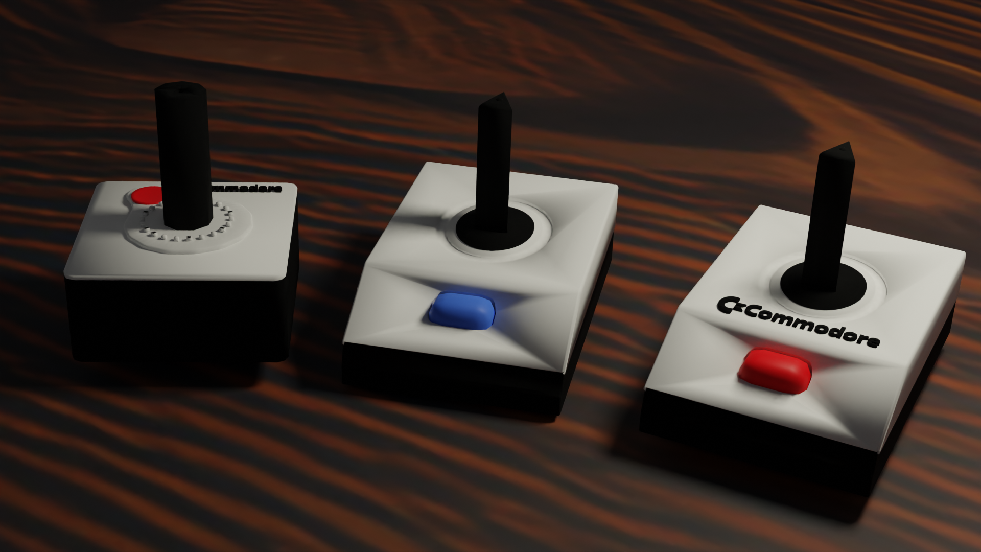 High Quality VIC-20 Commodore Joystick Controller Pack Low-poly 3D ...