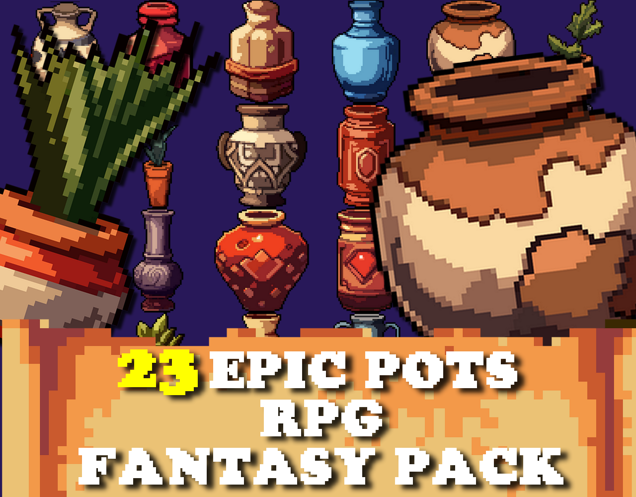 Pots assets - Pixelart / Pixel Art sprite vase pack for pixel games by ...
