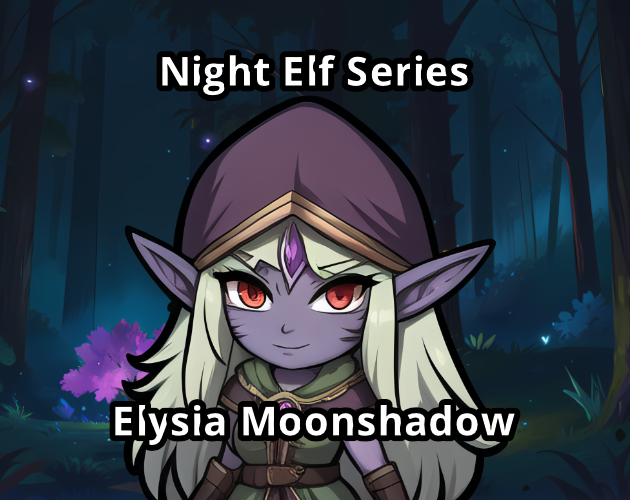 Elysia Moonshadow - Night Elf Series by megaberry