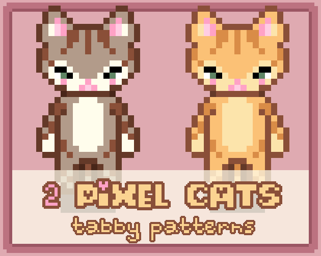 2 Pixel Cats Game Asset - Tabby by pixelmia