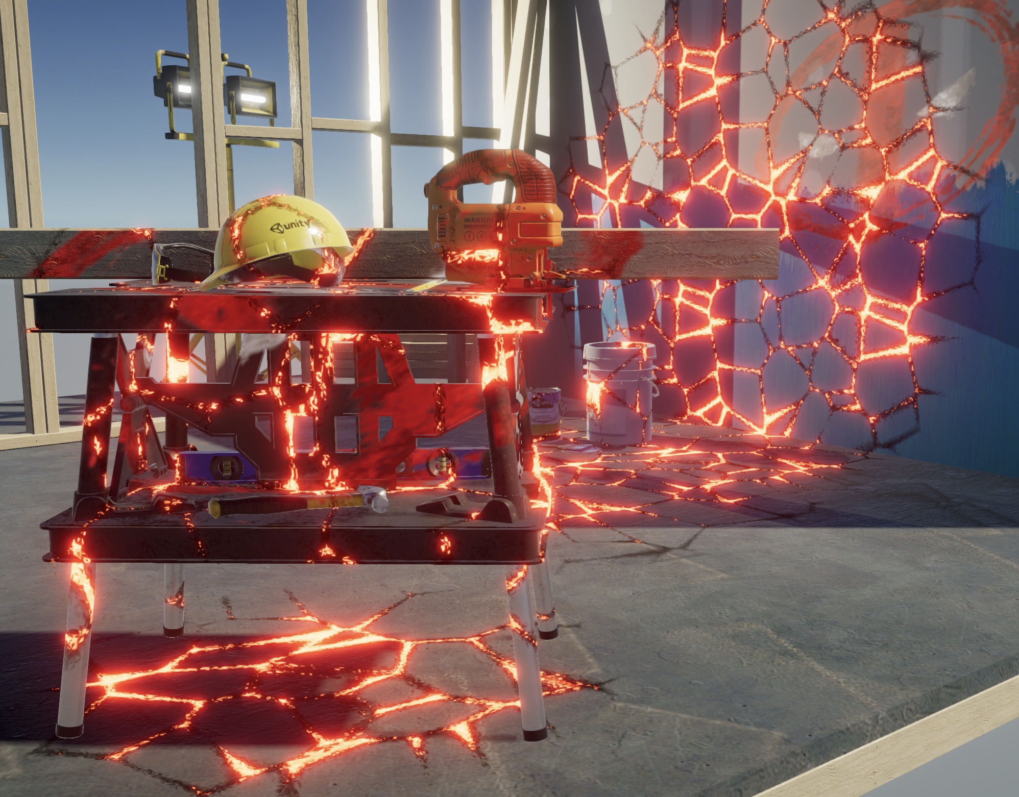 Unity URP Procedural Cracked Ground Energy Effect by Robert Flitney