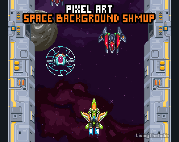 Pixel Art Space Background SHMUP by DyLESTorm