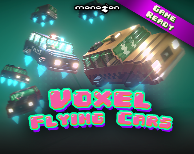 Voxel Flying Cars by monogon
