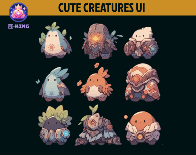 CUTE VECTOR CREATURES UI by UI-KING